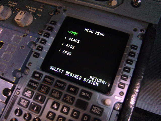 FMS CDU displays